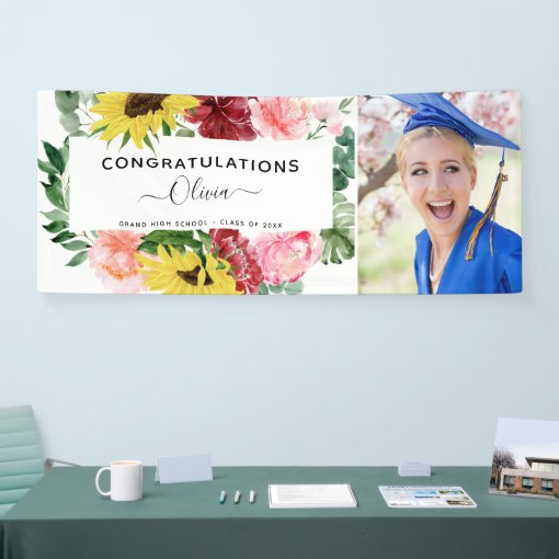 2023 Graduation Sunflower High School College Banner | Zazzle