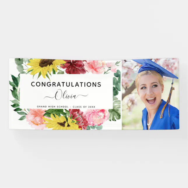 2023 Graduation Sunflower High School College Banner | Zazzle