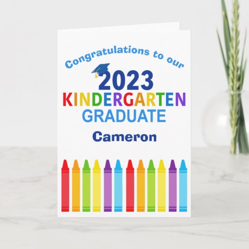 2023 Kindergarten Graduate Custom Cute Graduation Card | Zazzle