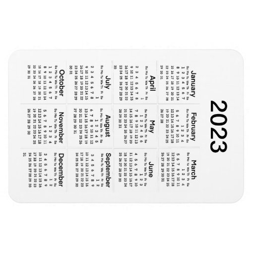 2023 Mini Calendar Magnet | Zazzle