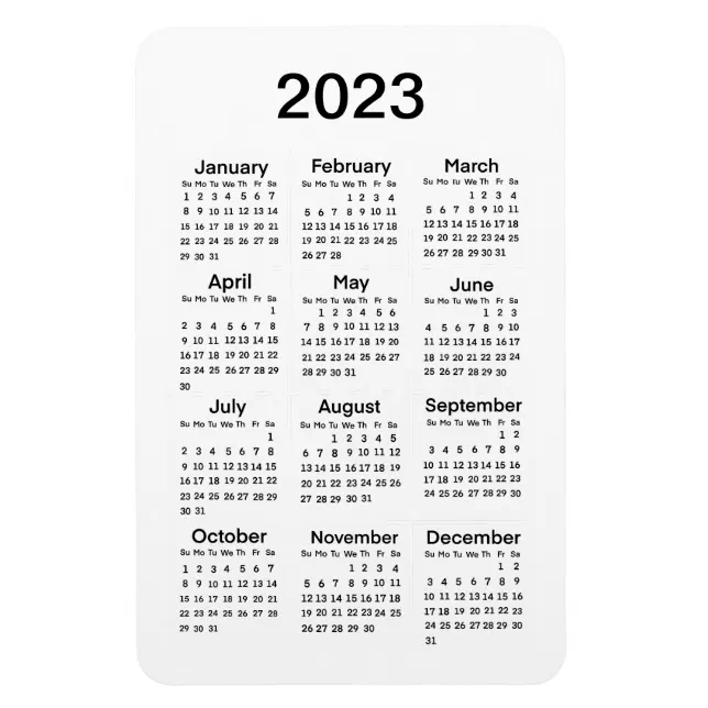 2023 Mini Calendar Magnet | Zazzle