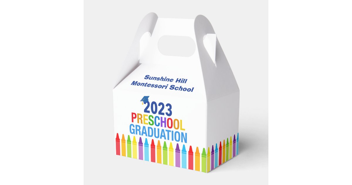 2023 Preschool Graduation Custom PreK School Party Favor Boxes | Zazzle