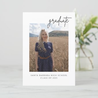 2023 Script Double Sided Graduation Invitation | Zazzle