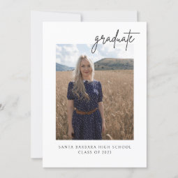 2023 Script Double Sided Graduation Invitation | Zazzle