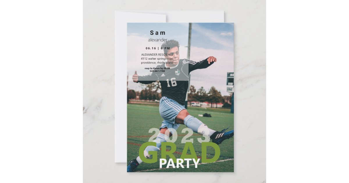 2023 Soccer Photo Graduation Party Invitation | Zazzle