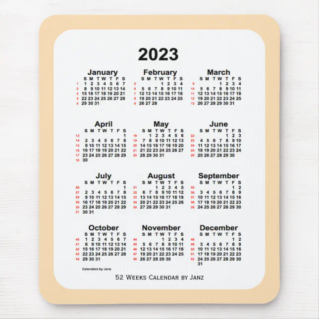 2023 Wheat 52 Week Calendar by Janz Mouse Pad | Zazzle