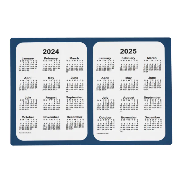 2024-2025 Police Box Blue 2 Year Calendar by Janz Placemat | Zazzle
