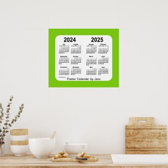 2024-2025 Yellowgreen School Calendar by Janz Poster | Zazzle