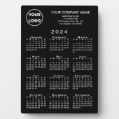 2024 Calendar Business Logo Text on Black Desktop Plaque | Zazzle