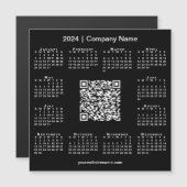 2024 Calendar Custom Business QR Code Black Magnet | Zazzle