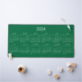 2024 Calendar Green Color Background Desk Mat | Zazzle