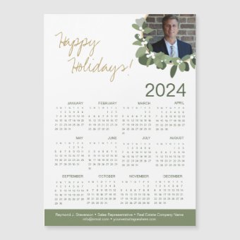 2024 Calendar Real Estate Photo Happy Holidays | Zazzle