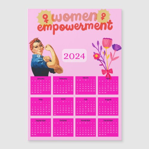 2024 CALENDAR - WOMEN EMPOWERMENT MAGNETIC CARD | Gabriel Angel Design
