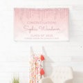 2024 Chic Pink Glitter Drip Graduation Banner | Zazzle
