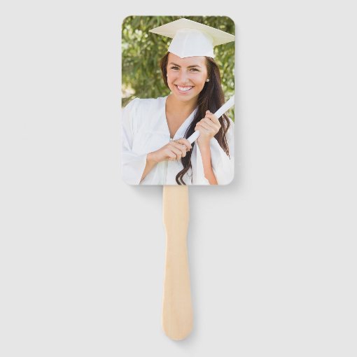 2024 Custom Photo Black White Graduation Hand Fan | Zazzle