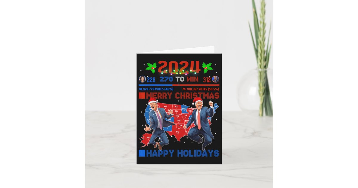 2024 Electoral Map Merry Christmas Trump Landslide Card | Zazzle