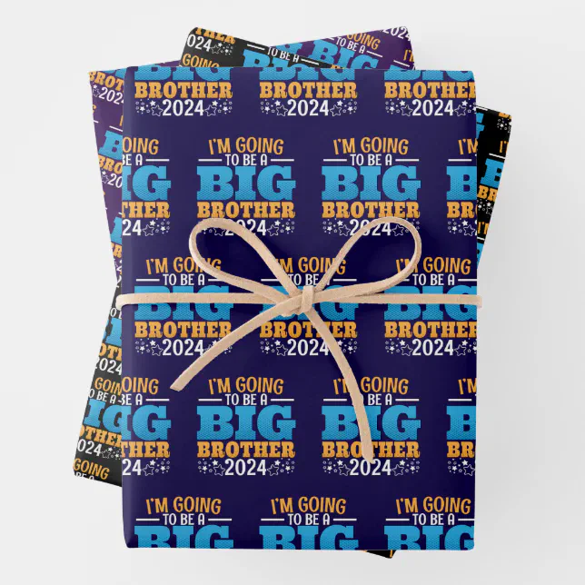 2024 Going to Be a Big Brother Wrapping Paper Sheets | Zazzle