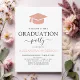 2024 Graduation Party Pink Elegant Black White Invitation | Zazzle