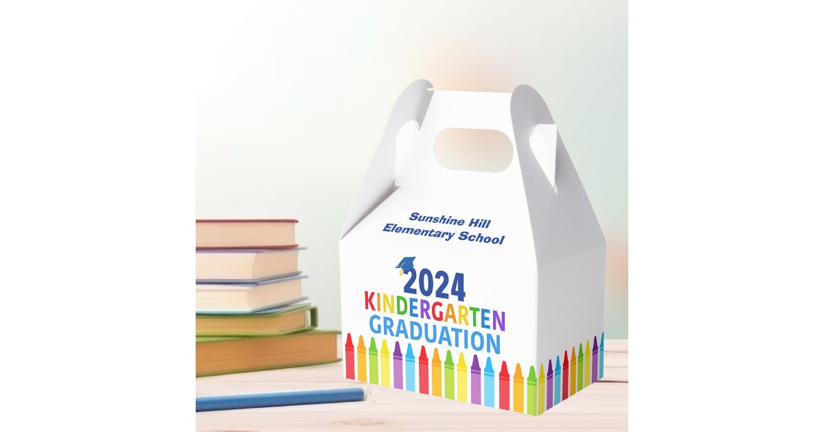 2024 Kindergarten Graduation Custom School Party Favor Boxes | Zazzle