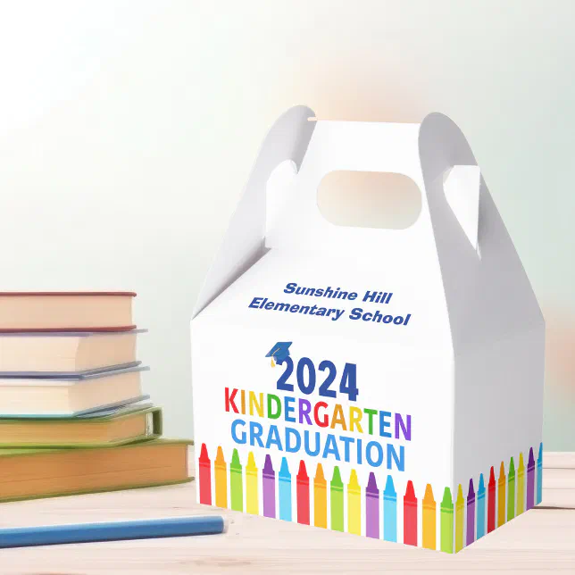 2024 Kindergarten Graduation Custom School Party Favor Boxes | Zazzle