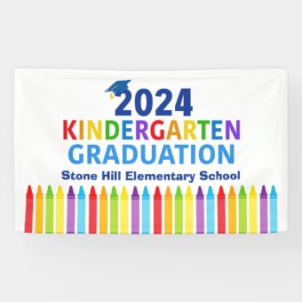 2024 Kindergarten Graduation Elementary School Banner | Zazzle