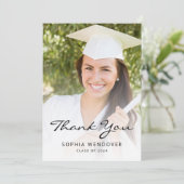 2024 Photo Classic Modern Black White Thank You Card | Zazzle