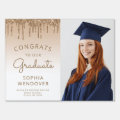 2024 Photo Gold Glitter Drip Graduation Yard Sign | Zazzle