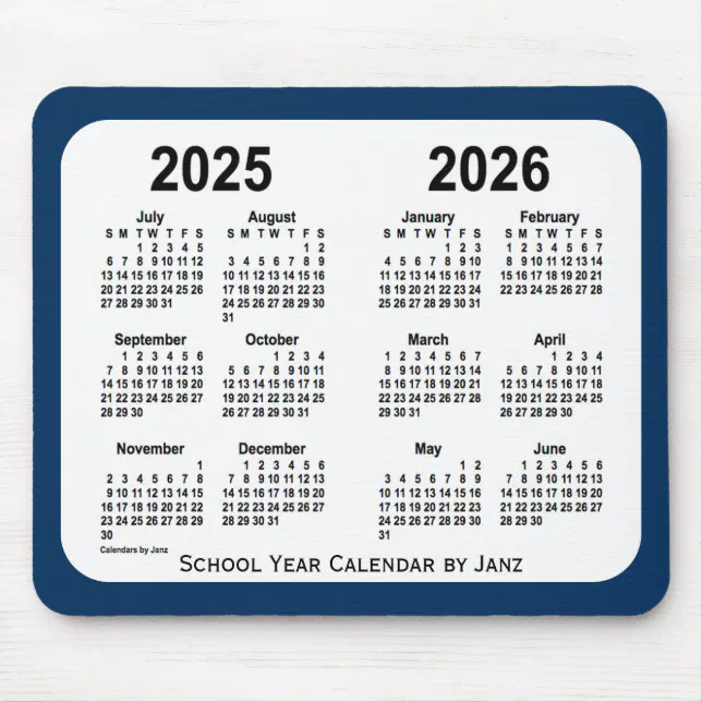 2025-2026 Police Box Blue School Calendar by Janz Mouse Pad | Zazzle