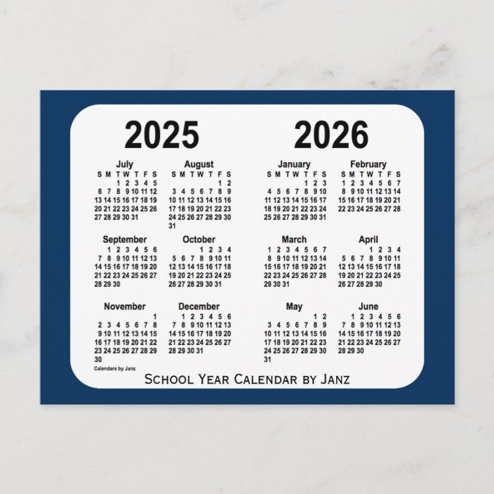 2025-2026 Police Box Blue School Calendar by Janz Postcard | Zazzle
