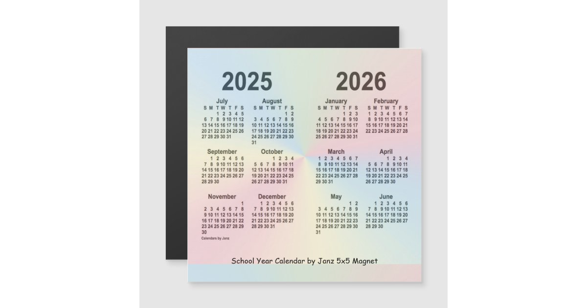 2025-2026 Rainbow School Year Calendar by Janz | Zazzle
