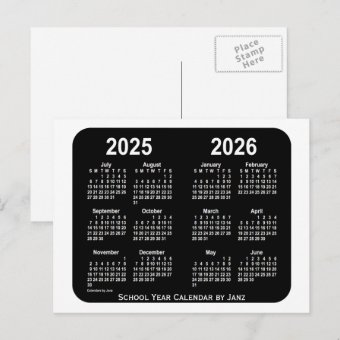 2025-2026 White Neon School Calendar by Janz Postcard | Zazzle