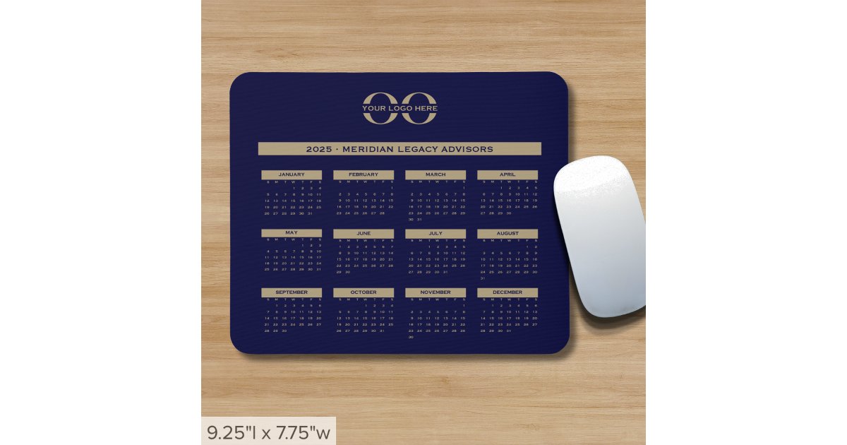 2025 Calendar Business Logo Mouse Pad | Zazzle