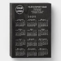 2025 Calendar Business Logo Text on Black Wooden Box Sign | Zazzle