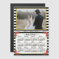 2025 Calendar Preppy Floral Stripes | Photo Magnet | Zazzle