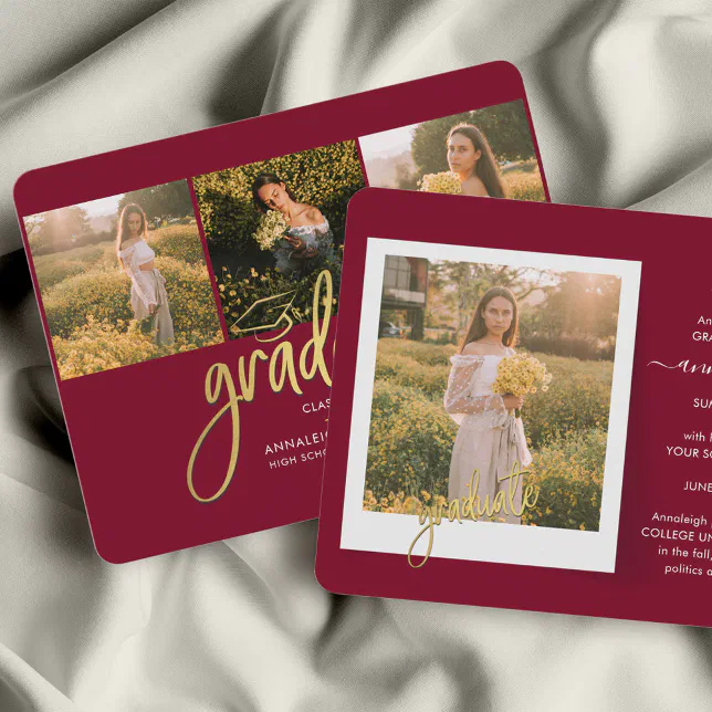 2025 Graduation Photo Collage Grad Announcement | Zazzle