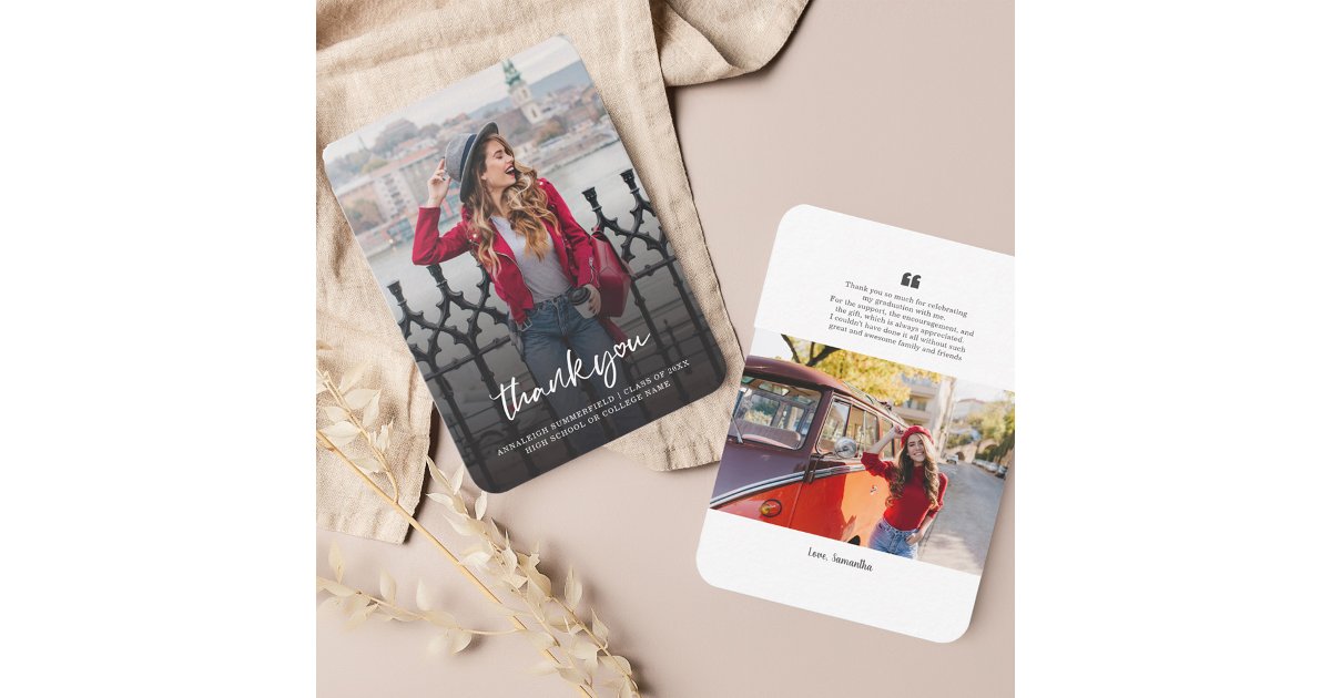 2025 Graduation Photo Grad Thank You Card | Zazzle