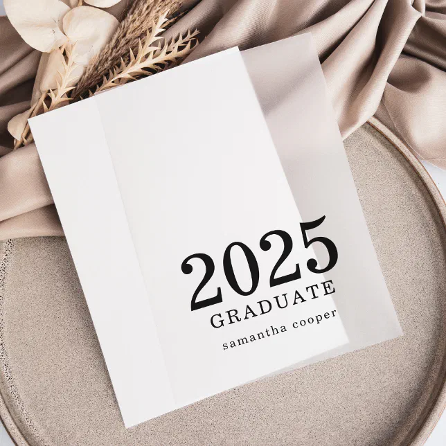 2025 Name Graduation Announcement Vellum Overlay | Zazzle