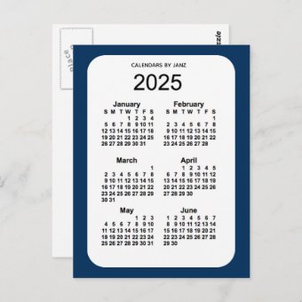 2025 Police Box Blue 6 Month Mini Calendar by Janz Postcard | Zazzle