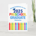 2025 Preschool Graduation Custom Cute Crayon Card | Zazzle