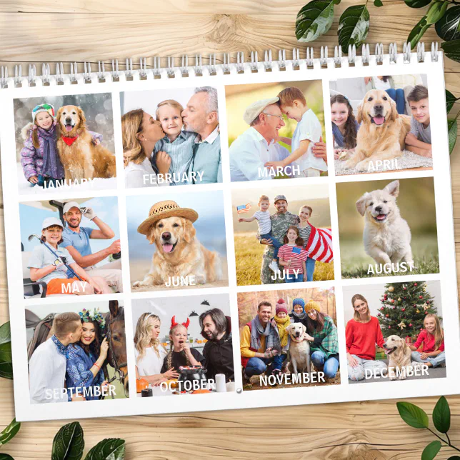 2026 Custom Photos Modern Create You Own Family Calendar | Zazzle
