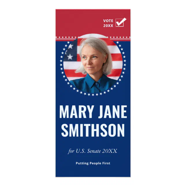 2026 Democratic Political Candidate Campaign Rack Card | Zazzle
