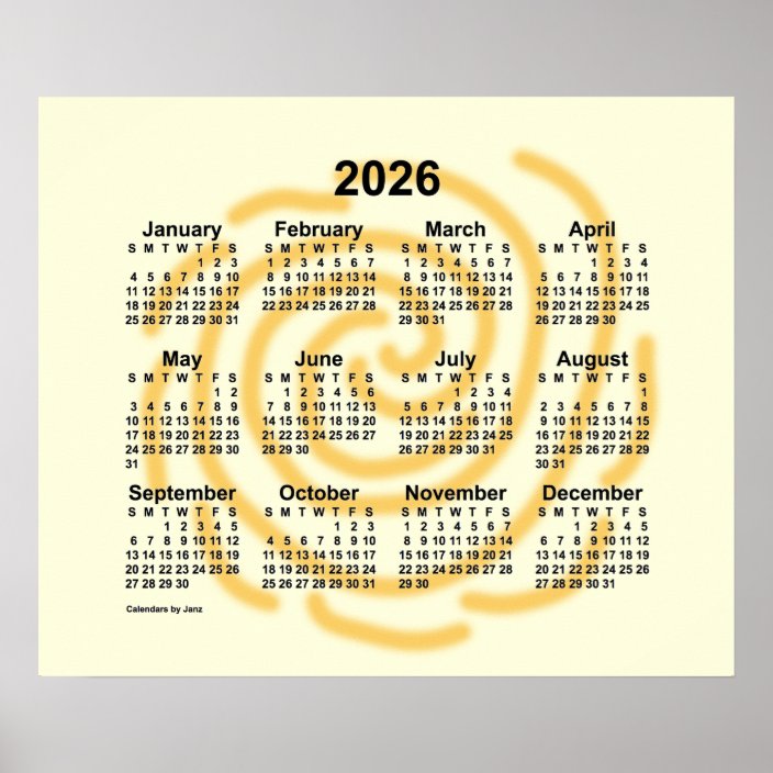 2026 Sunny Days Calendar by Janz Poster | Zazzle