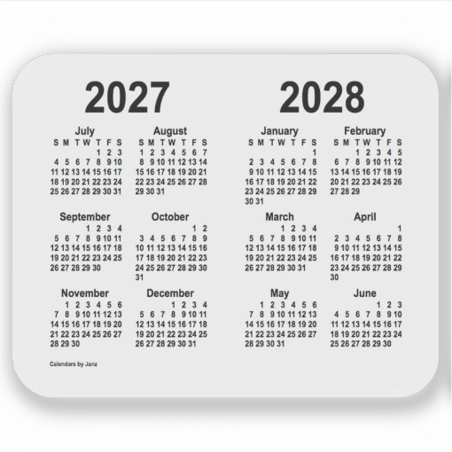 2027-2028 School Year Calendar by Janz Transparent Sticker | Zazzle