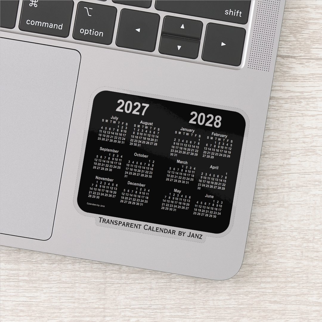 2027-2028 Transparent Neon Calendar by Janz Sticker | Zazzle