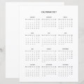 2027 Modern Minimalist Printable Calendar in Black | Zazzle