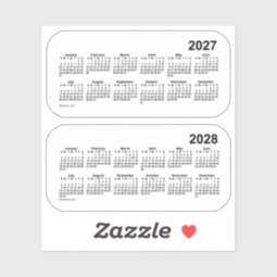 2027 Transparent 2028 Calendar by Janz Sticker | Zazzle