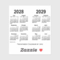 2028-2029 Transparent Calendar by Janz Sticker | Zazzle