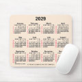 2029 Antique White 52 Weeks ISO Calendar by Janz Mouse Pad | Zazzle