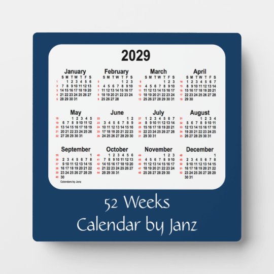 2029 Police Box Blue 52 Weeks Calendar by Janz Plaque | Zazzle.com