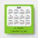 2029 Yellow Green 52 Weeks Calendar by Janz Plaque | Zazzle
